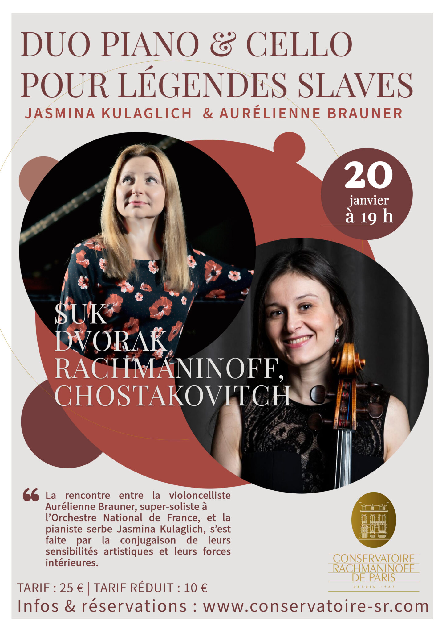 Piano & cello duo Jasmina Kulaglich and Aurelienne Brauner ...
