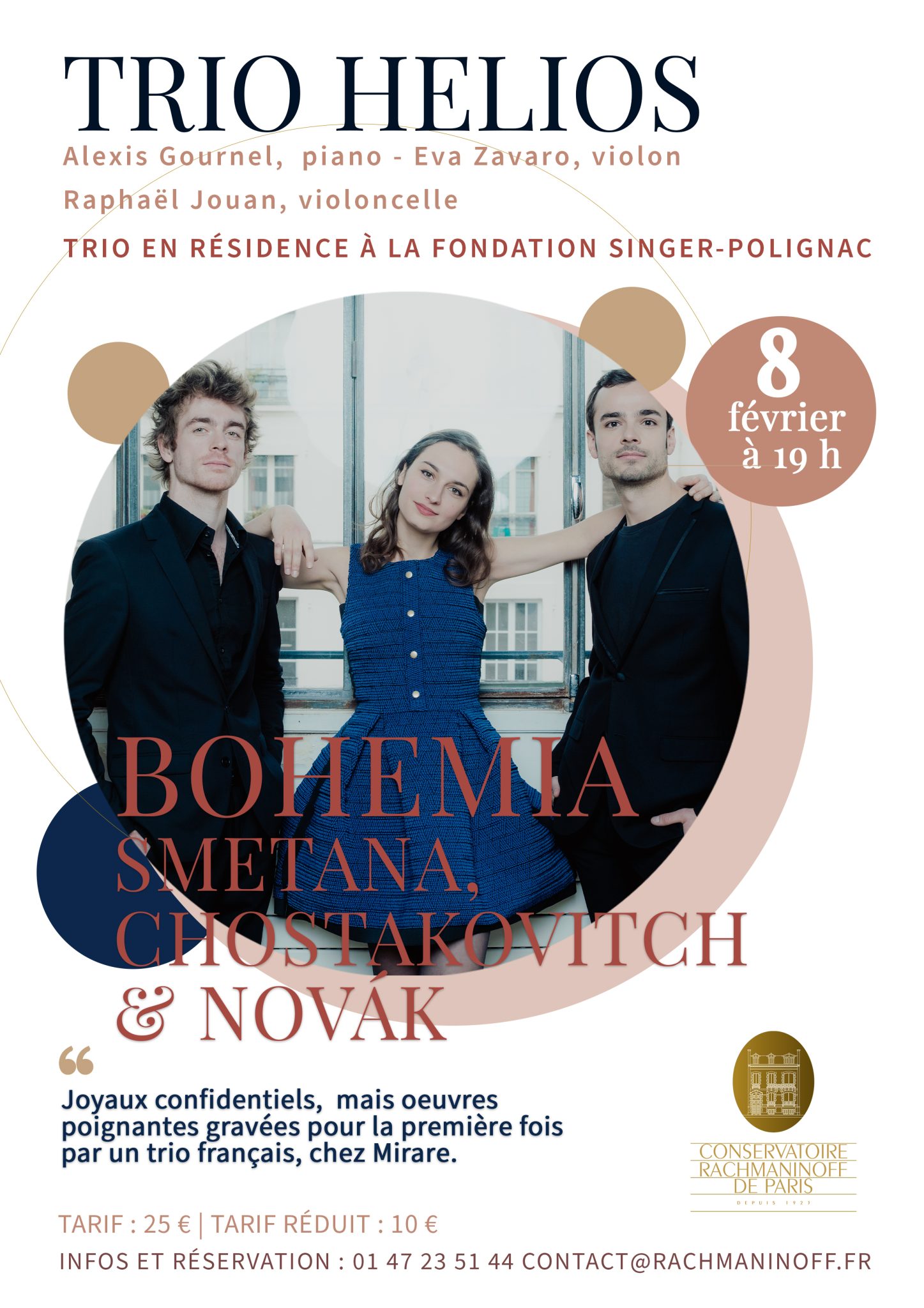Trio Hélios : Bohemia, Smetana, Chostakovitch et Novak